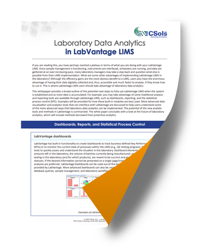 Lab Data Analytics in LabVantage LIMS White Paper
